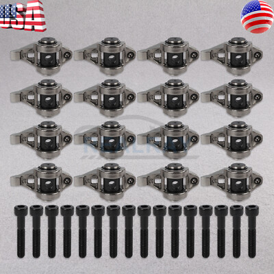16X LS Rocker Arms w/ Installed Upgraded Trunion Kit For LS1 LS2 LS6 4. ...