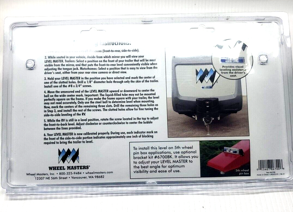 Wheel Masters Level Master All in one RV Level From Drivers Seat! #6700 ...