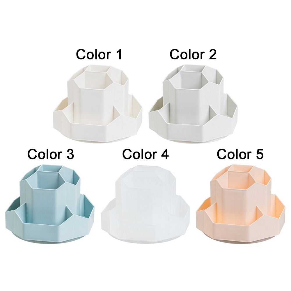 Large Capacity Desktop Storage Box Makeup Organizer Rotate Pen Holder ...