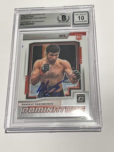 Shavkat Rakhmonov Signed UFC Optic Dominators Card IP Slabbed Beckett ...
