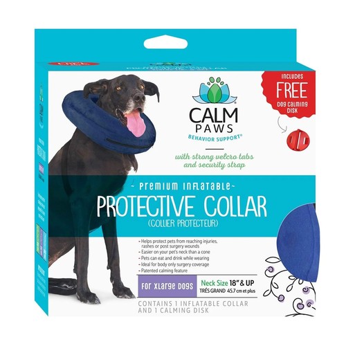 Calm Paws Behavior Support Protective Inflatable Collar with Dog ...
