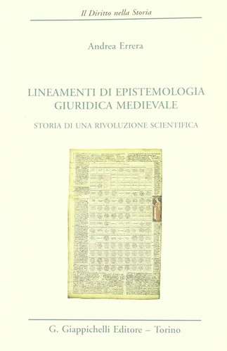 Libri Andrea Errera - Lineamenti Di Epistemologia Giuridica Medievale ...