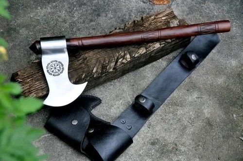 Custom Handmade Vixing Hatchet Axe |Functional |Camping |Battle |Razor ...