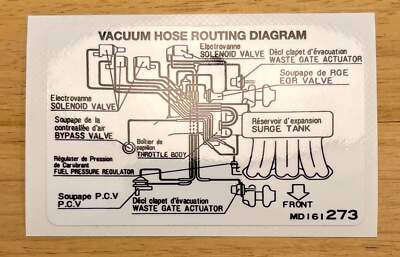 Vacuum Hose Routing Diagram Decal (Twin Turbo, 1G) | eBay