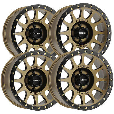 (Set of 4) Method MR305 NV 16x8 6x5.5" +0mm Bronze Wheels Rims 16" Inch ...