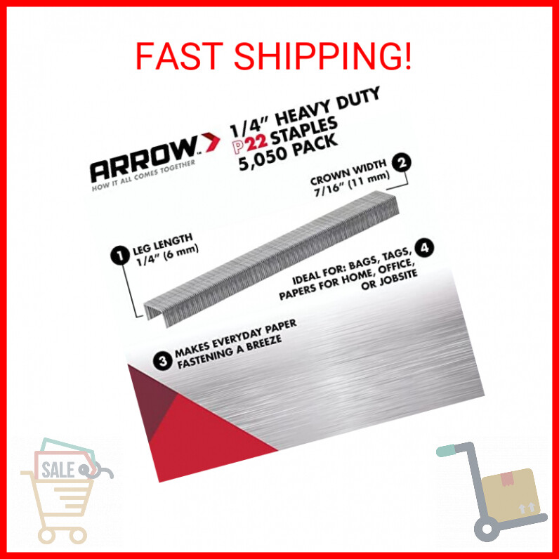 Arrow 224 Heavy Duty P22 Staples for Use with Plier-Type Paper and Bag ...
