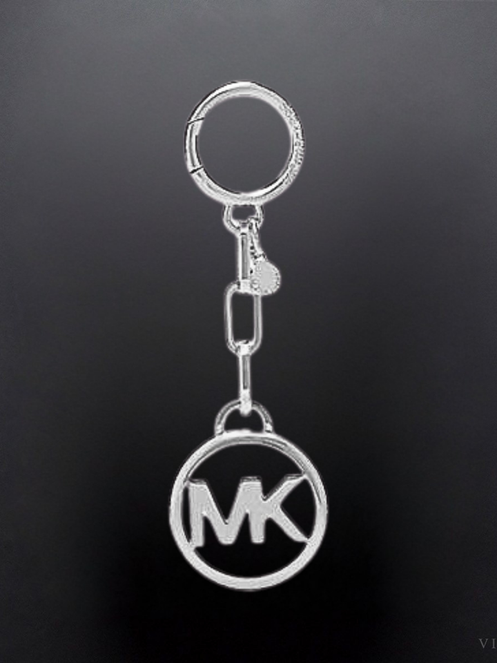 Michael Kors Jet Set Travel MK Logo Bag Charm Keychain SH Rhodium | eBay