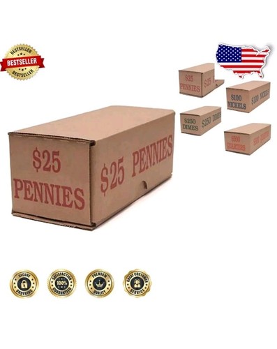 Secure Coin Transport Boxes - Package of 50, Holds Up to $25 in Rolled ...