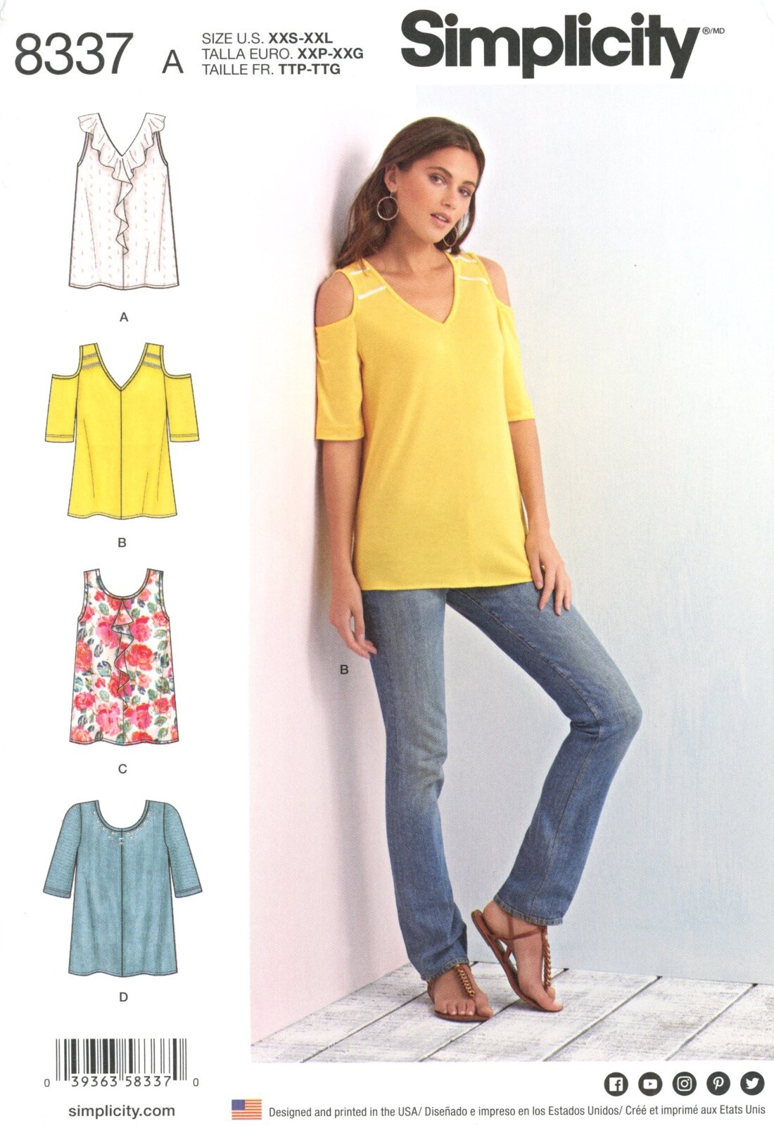 Simplicity Sewing Pattern 8337 a Misses' Knit Tops Uncut for sale ...