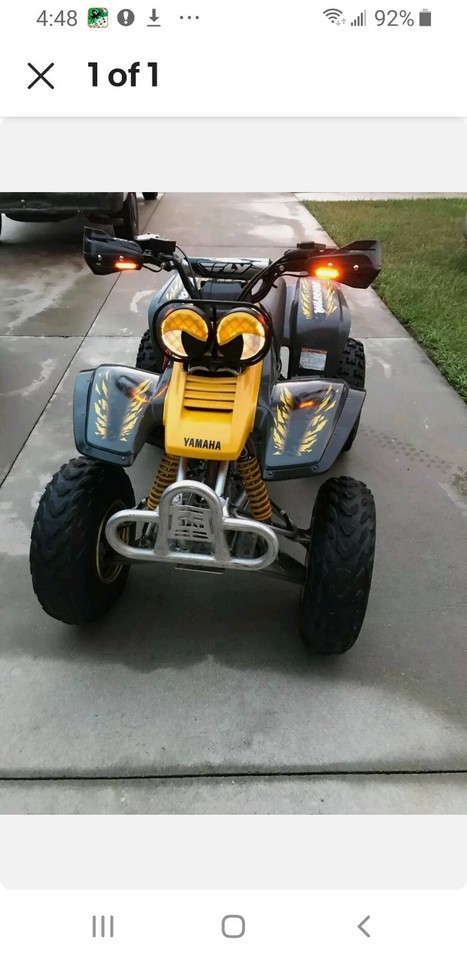 YAMAHA BANSHEE YELLOW MARINE VINYL HEADLIGHT COVERS ATV PADDED INSERTS ...
