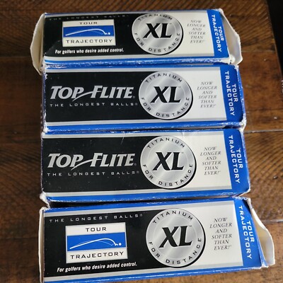 12 Top Flite Titanium XL for Distance Tour Trajectory 4pks x3 White ...