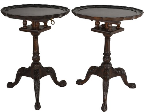 Victorian Mahogany Tilt Top Side Wine Pie Crust Table - A Pair | eBay