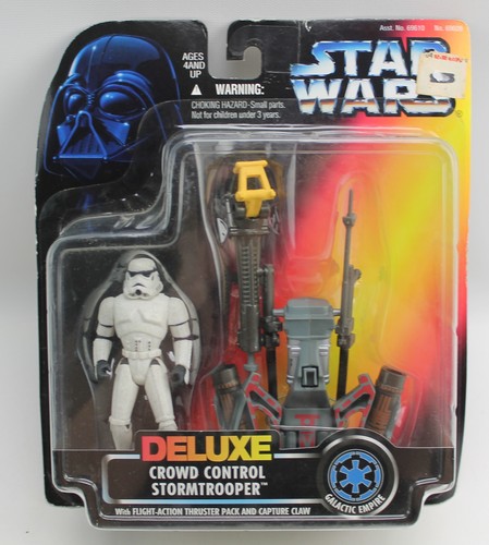Star Wars 1996 Deluxe Crowd Control Stormtrooper Action Figure NEW MINT ...