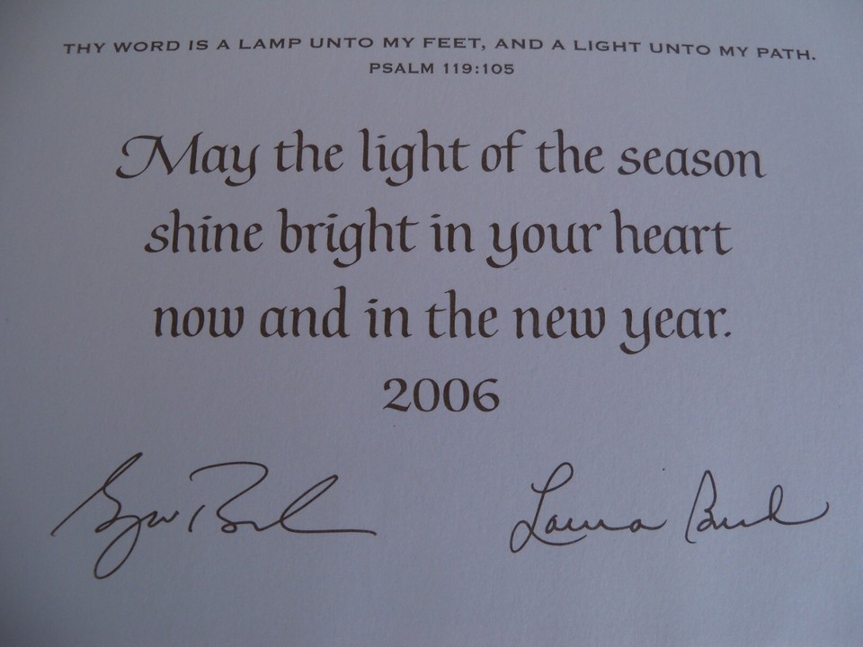 George W Bush & Laura Bush 2005 & 2006 White House Presidential ...