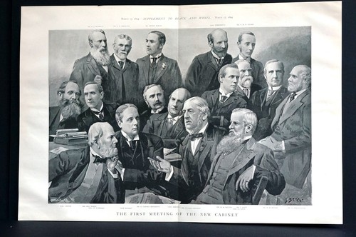 British Cabinet 1894 SPENCER MORLEY ROSEBERY HARCOURT ASQUITH RIPON ...