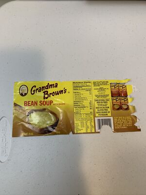 Grandma Browns Home Baked Beans BEAN SOUP label- Becoming Rare | eBay