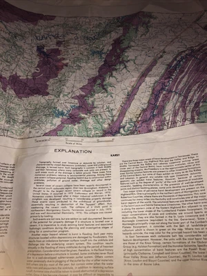 1977 Geological Map of Tennessee Large Wall | Grelly UK