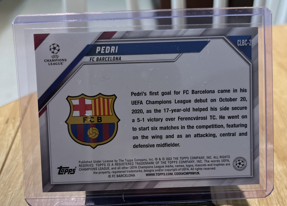 PEDRI 2022 TOPPS INTERNATIONAL TRADING CARD DAY ROOKIE CUP / FC ...