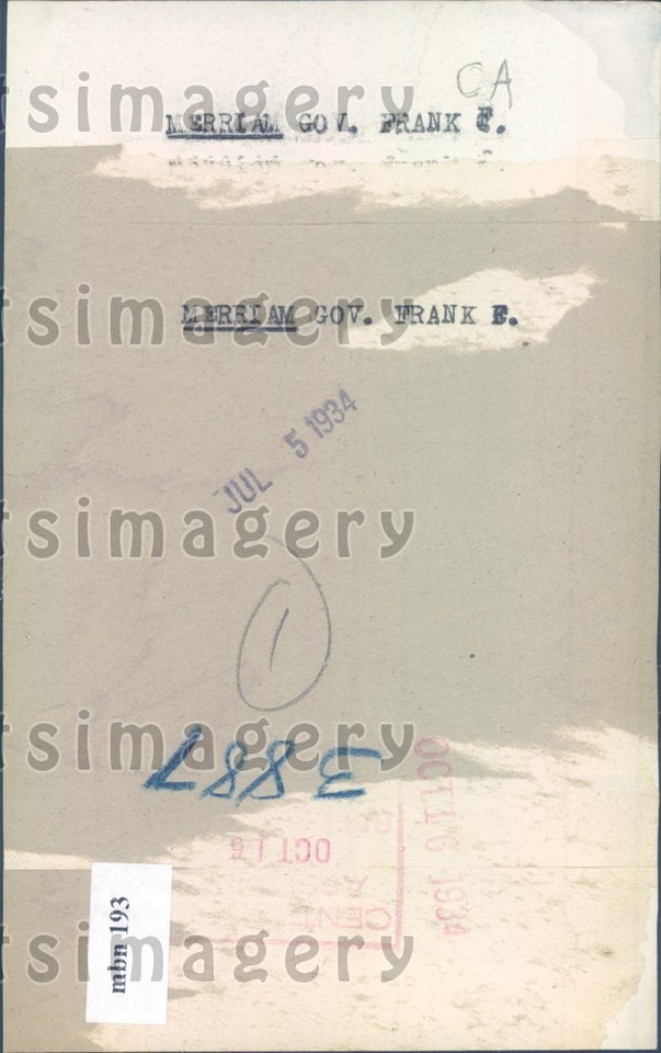 1934 California Governor Frank Merriam Press Photo | eBay