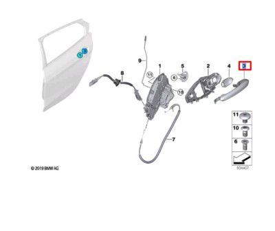 BMW 1 F40 Außengriff der hinteren linken Tür 9491457 51219491457 NEUES ...