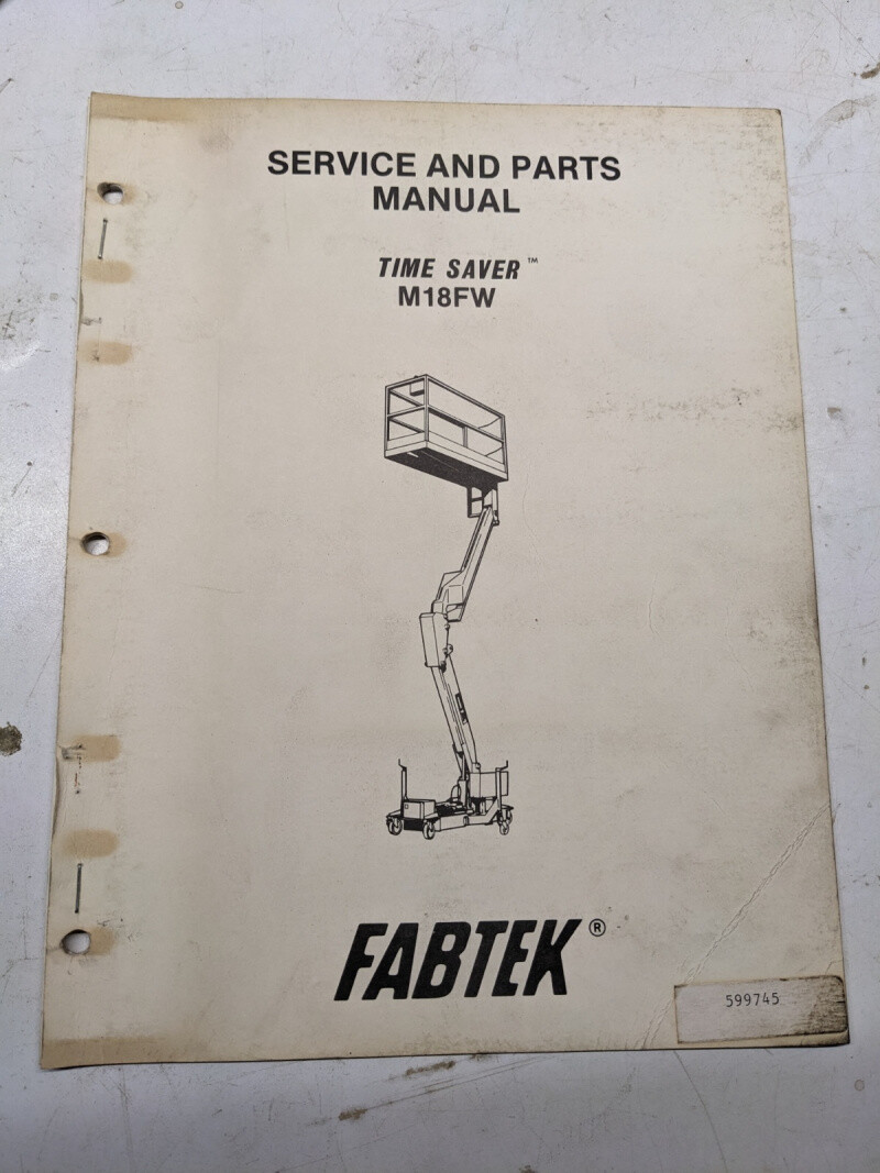 FABTEK OPERATION MAINTENANCE MANUAL TIME SAVER M18FW (NO PARTS LIST) | eBay