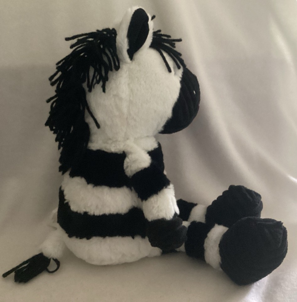 ZEKE ZEBRA LAMBS & IVY Signature BLACK AND WHITE 18 inch Stuffed Animal ...