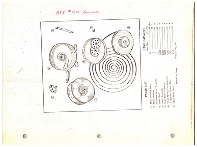 Original 1960s - AFI Fishing Reels Part List - Model Automatic #1600 | eBay