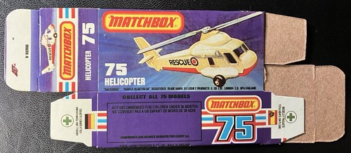 Matchbox Superfast #75 Helicopter ‘74-‘76 Type J Repro Box | eBay