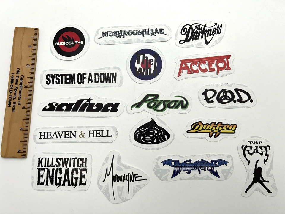 Vinyl Sticker Your Favorite Rock Band - window, laptop, water bottle ...
