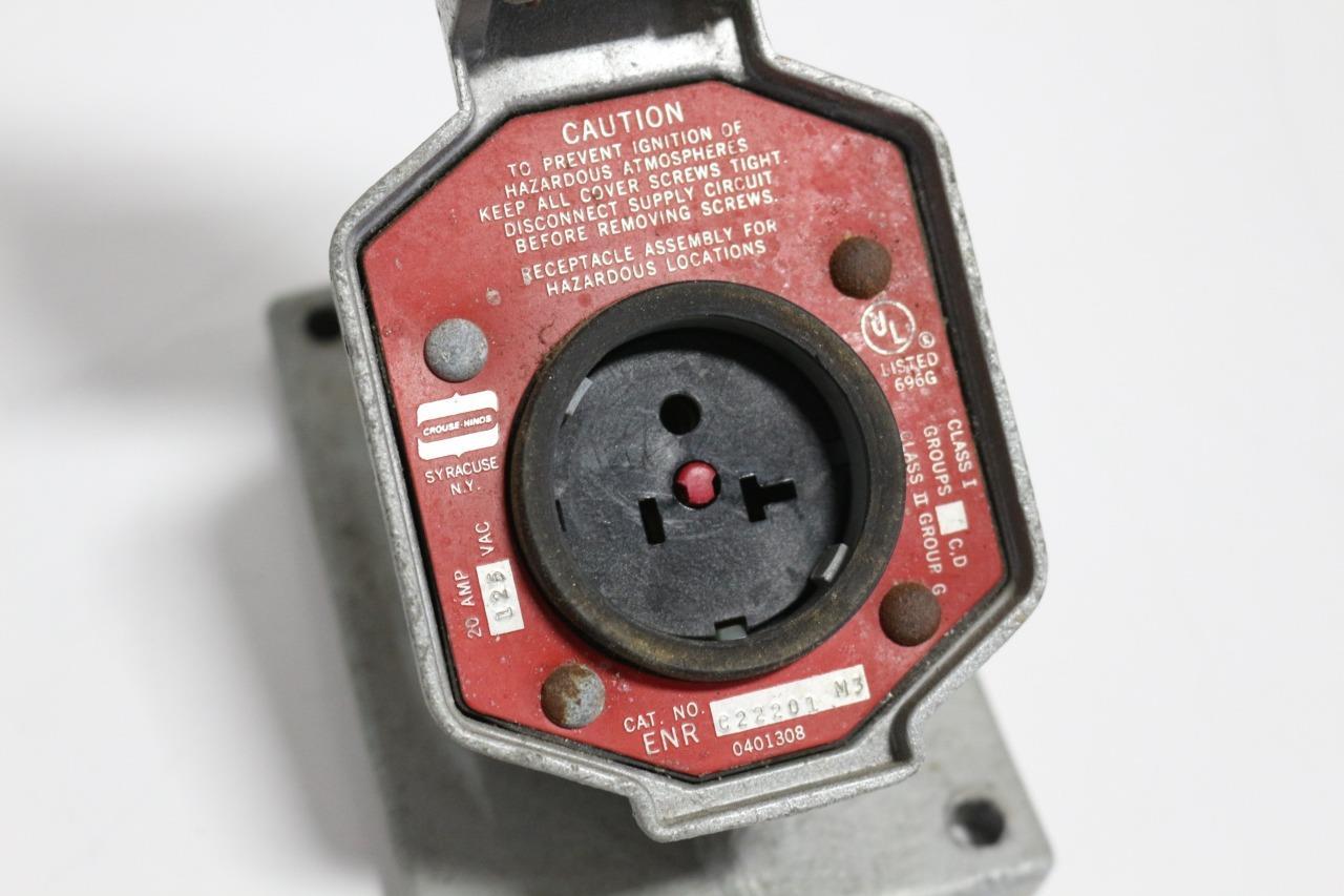 Crouse-Hinds ENRC22201 M3 Hazardous Locations Receptacle, 125 VAC, 20 ...