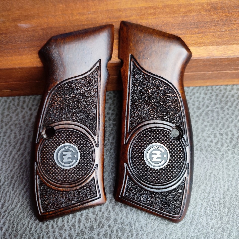 CZ 75B Full Size GRIPS Pistol TURKISH WALNUT WOOD HAND MADE engraved ...