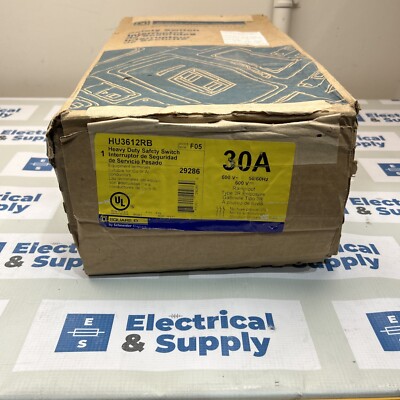 HU3612RB 30 Amp Safety Switch Square D Rainproof 600v | eBay