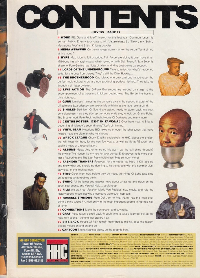 Hip Hop Connection (HHC) magazine, July 95, issue 77 (Guru) | eBay