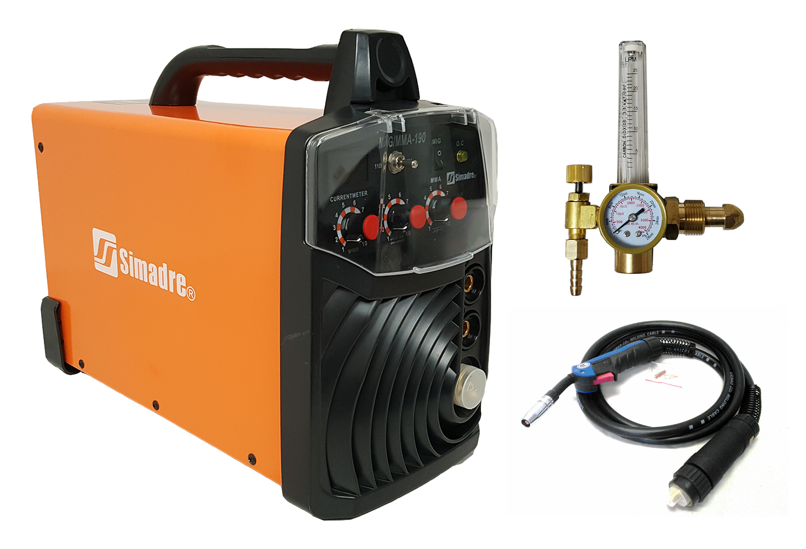 MIG 190 AMP SIMADRE 110/220V IGBT MIG/MMA/ARC WELDER DUAL VOLT ARGON ...