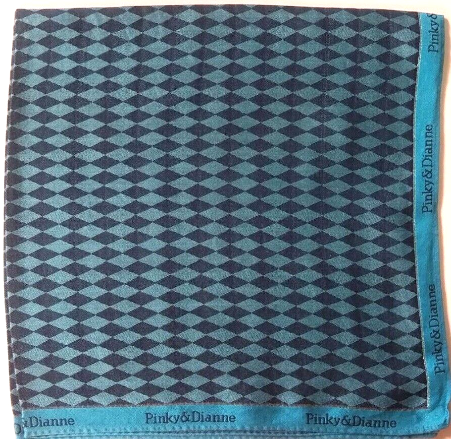 HANDKERCHIEF VINTAGE BANDANA GREEN PATTERN COTTON 19" POCKET SQUARE ...