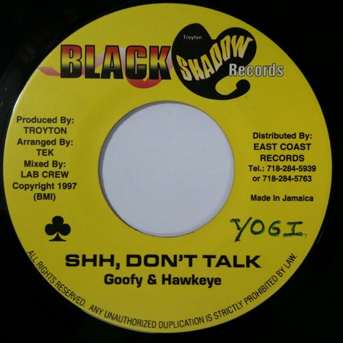 GOOFY & HAWKEYE Shh, Don't Talk b/w Version 7" 45rpm Vinyl VG nr ...