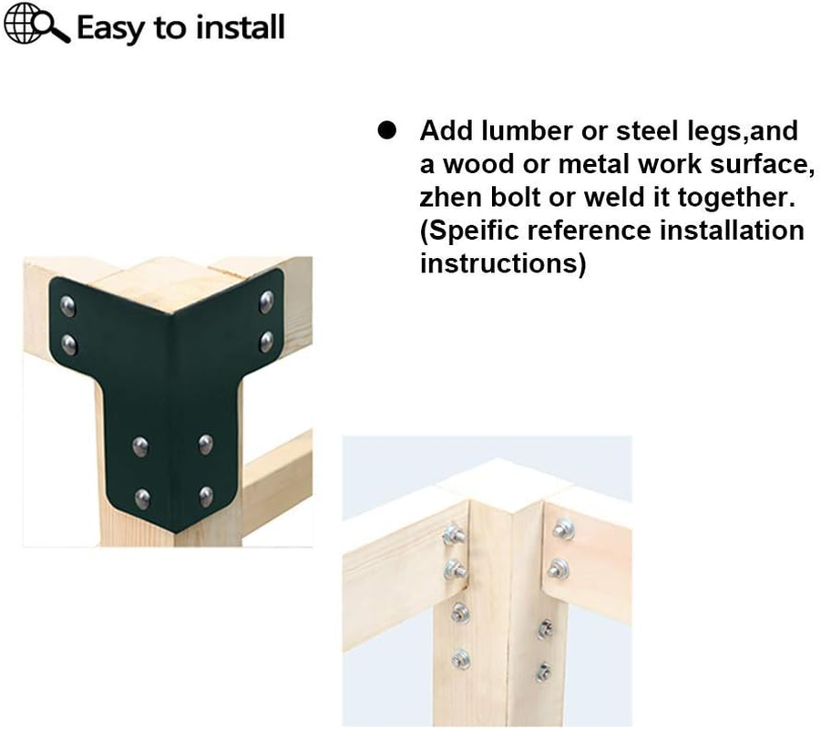 Heavy Duty Workbench Kit - Garage Workbench Legs Brackets, 8 PCS 4Mm ...