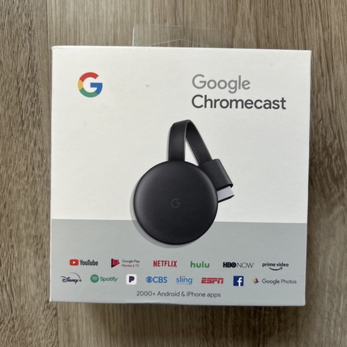 Google Chromecast 3rd Generation Charcoal No Power Cable Streaming ...