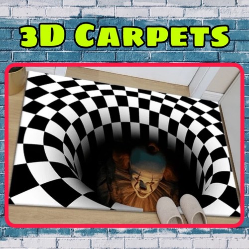 3D Printed Vortex Illusion anti-slip Floor Mat Rug Home Living Room ...