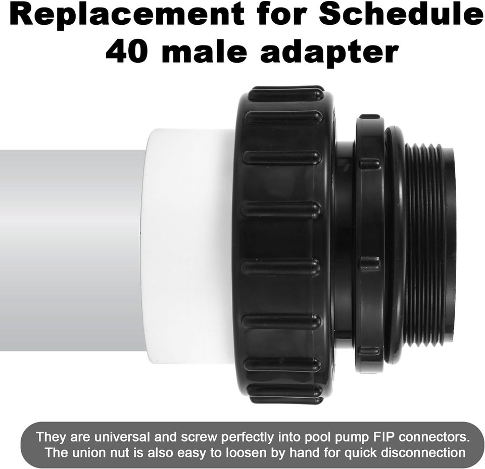 2pcs Hi-Temp Union, 2" MIP x Slip PVC Coupling Compatible with All ...