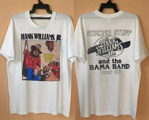 Hank 1983 Williams Jr T-Shirt Bama Band Tour Strong Stuff Gift Bocephus ...