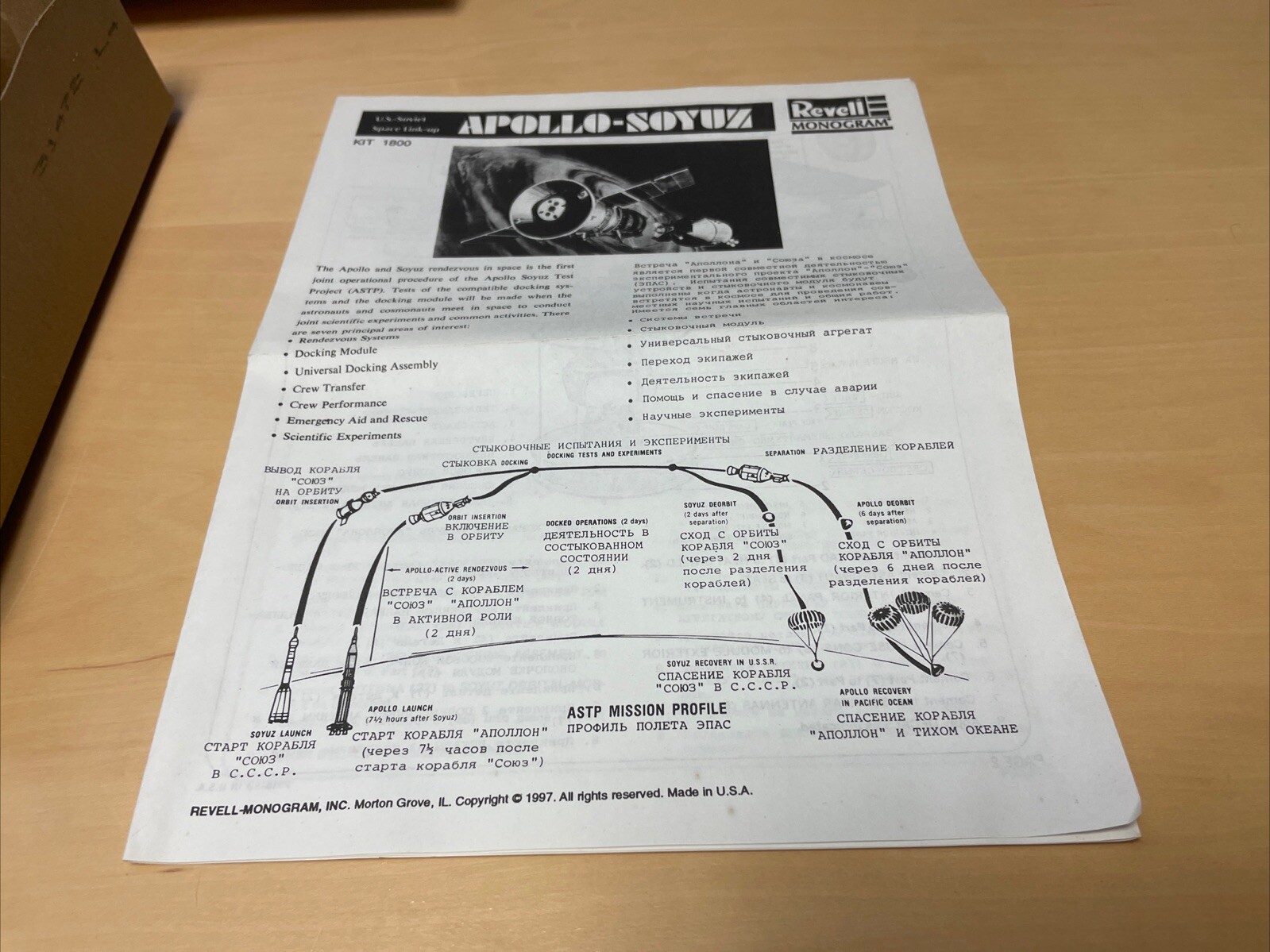 Vintage 1975 Revell H1800 1/96 Apollo-soyuz US Soviet Space Link-up ...