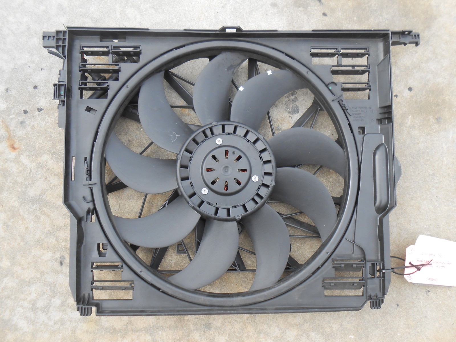 2011 BMW 750i RADIATOR CONDENSER FAN ASSEMBLY MOTOR 17428509743 Ri0623 ...