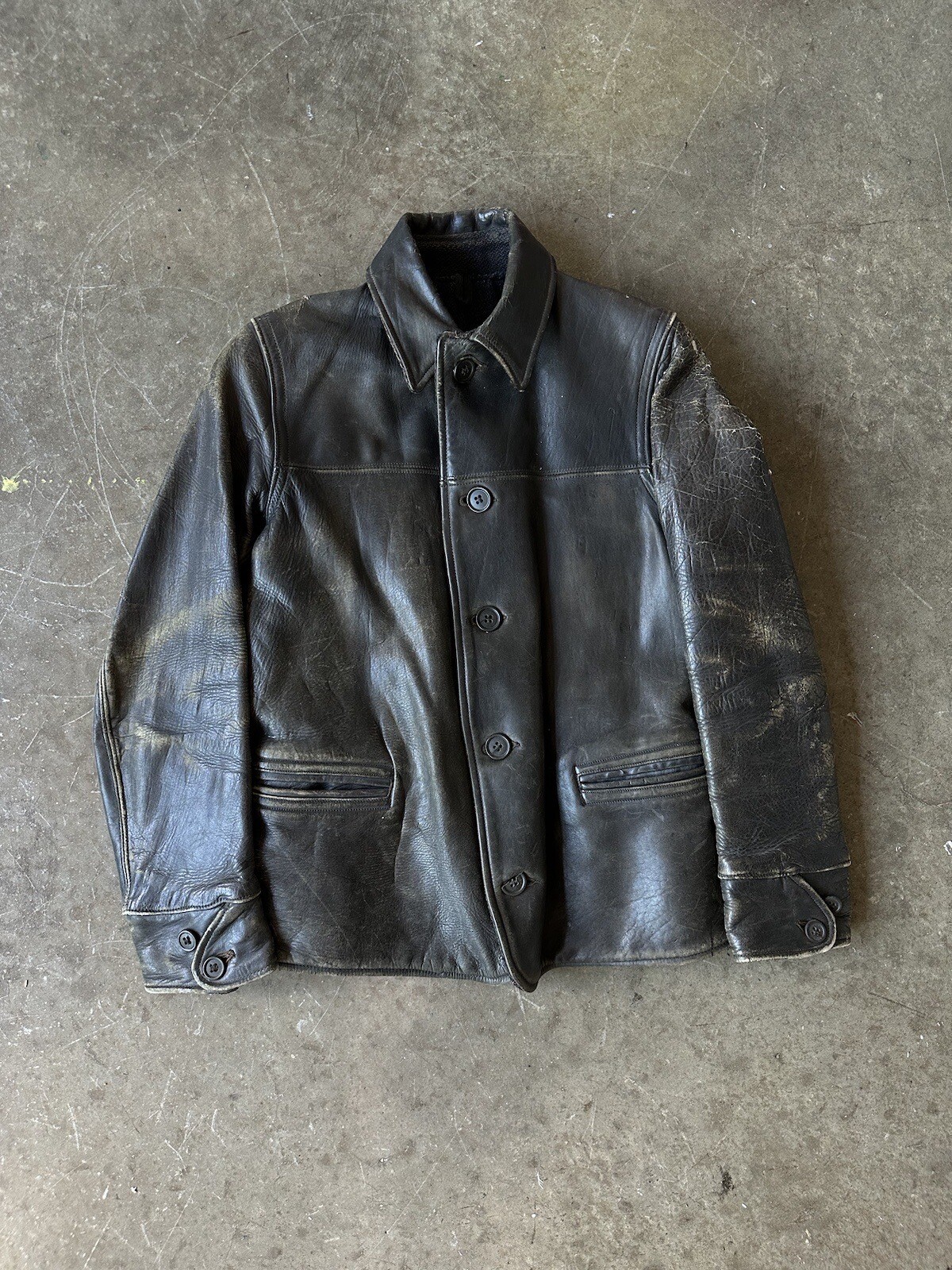 1940’s Albert Richard Horsehide Jacket Brown Leather … - Gem