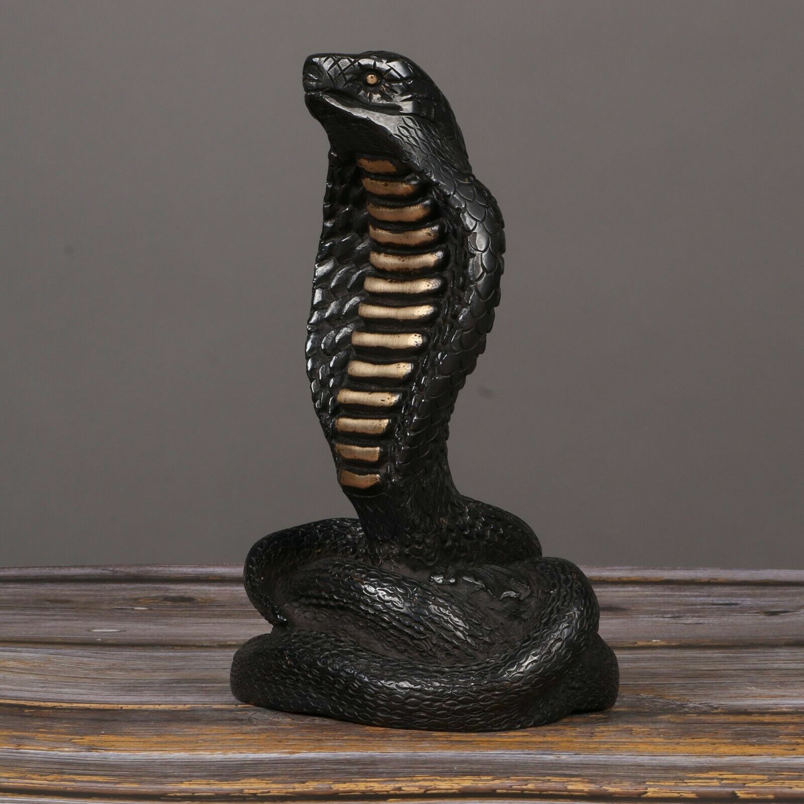 Brass Snake Statue Black Finish Naag Figurine Hindu Religious Figurine ...