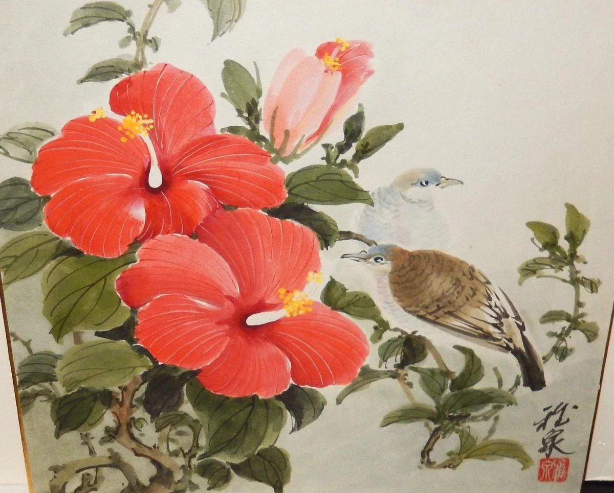 Japanese Watercolor Birds