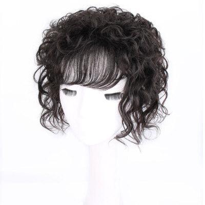Large Base Wavy Curly Hair Silk Base 100% Human Hair Toupee Topper For ...