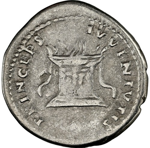 EMPIRE Emperor Domitian Altar 80AD NGC Choice Rome Ancient Silver Roman ...