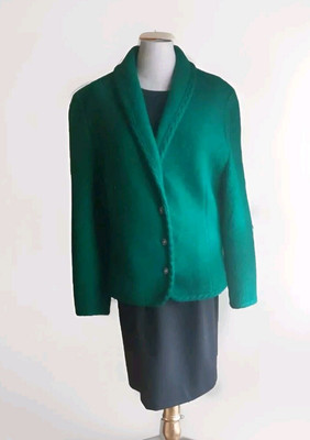 "Talbot" Austrian Style Jacket Womens sz 12 Green Boiling Wool 3 Button ...