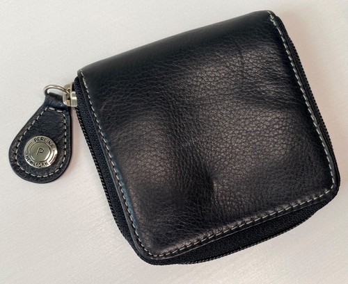 Perlina Black Leather zip around card wallet | eBay
